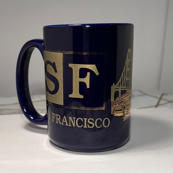 SNCO | Dining | Vintage Snco San Francisco Cobalt Blue Gold Gilding 45 ...